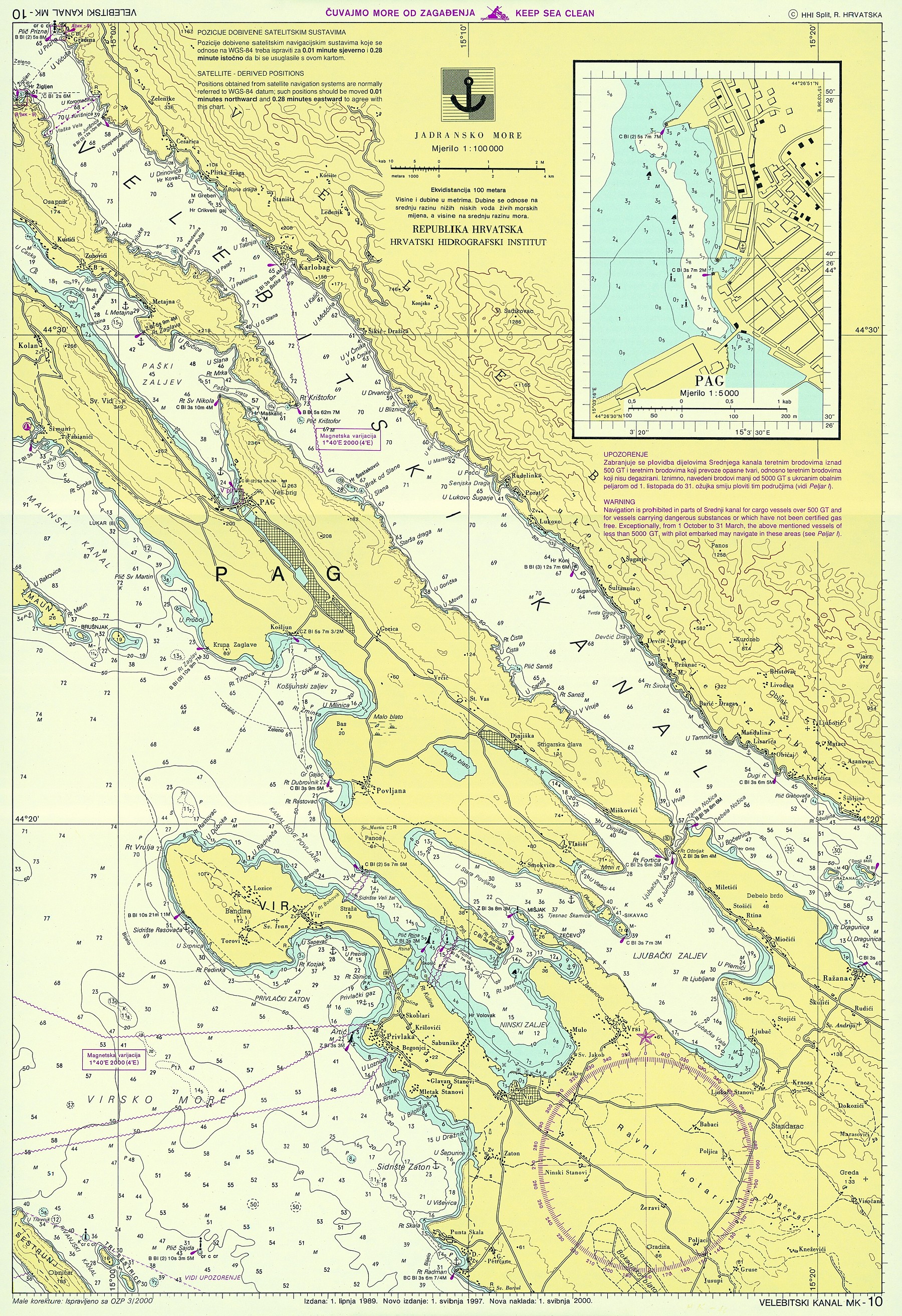 Nautical charts Croatia yacht charters - MK 10